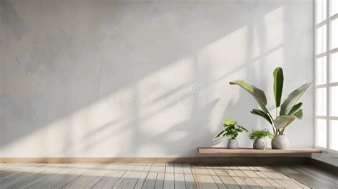Minimalist 3D Rendering Of Wall With Wooden Floor And Window AI