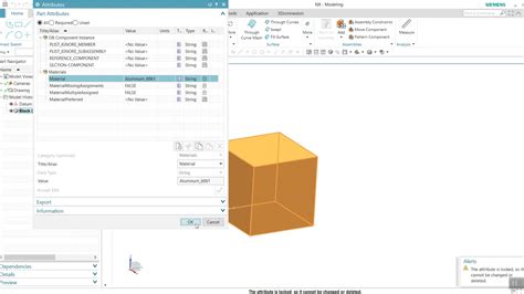 Nx Modeling Define Attribute Youtube