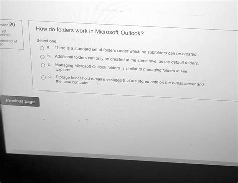 SOLVED Question Yet Answered Marked Out Of How Do Folders Work In Microsoft Outlook
