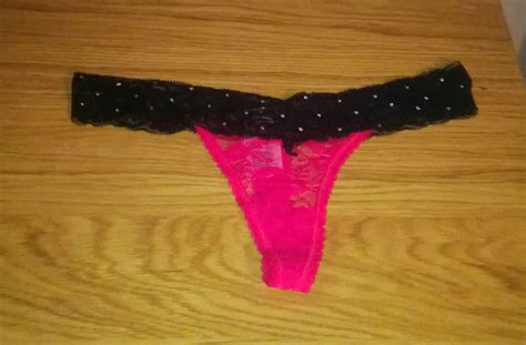Naughty Red And Black Lace Thong Pantytwins