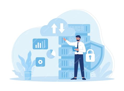 Premium Vector Database Management System Web Hosting Concept Flat