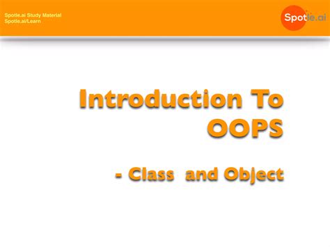 Introduction To Oops Class And Object Pdf Programming Languages