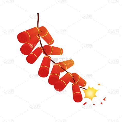 卡通感春节鞭炮元素贴纸