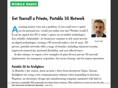 Ieee Vehicular Technology Magazine June 2023mobile Radio