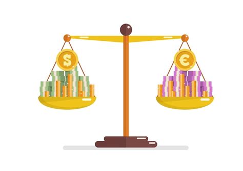 Premium Vector Comparison Between Dollar And Euro Currency On Balance