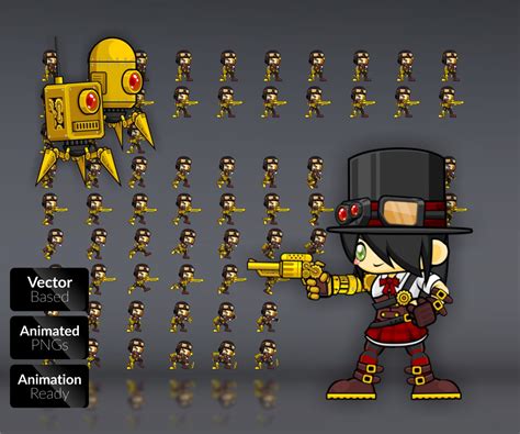 Character Set Steampunk Game Art Partners