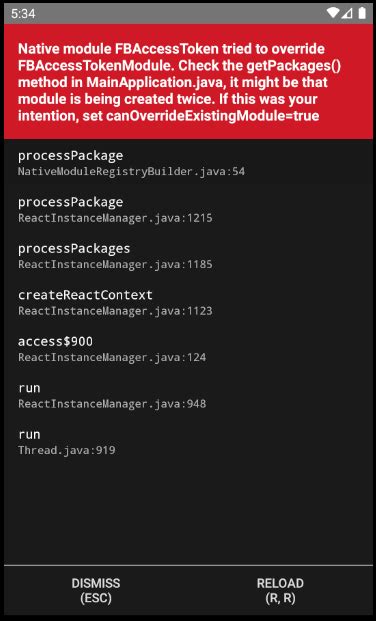 Native Module FBAccessToken Tried To Override FBAccessTokenModule Issue Facebookarchive