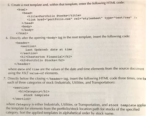 Solved 3 Go To The Portfolioxsl File In Your Text Editor