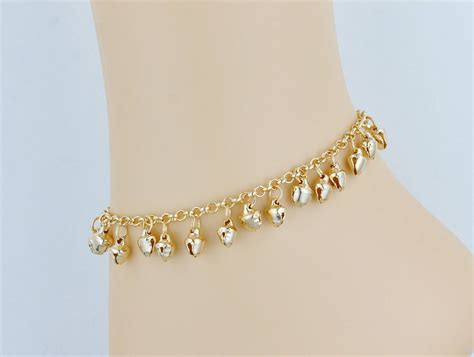 Gold Jingly Bells Anklet Ankle Bracelet Jingle Bell Adjustable Etsy
