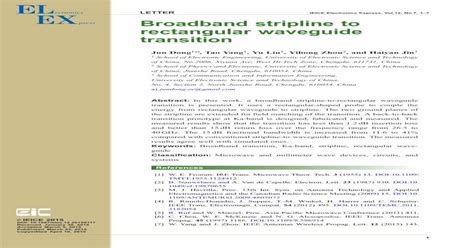 Pdf Broadband Stripline To Rectangular Waveguide Transition Dokumen Tips