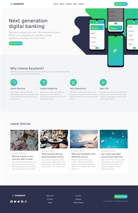 Frontend Mentor Easybank Landing Page Using React Js Tailwindcss Coding Challenge Solution