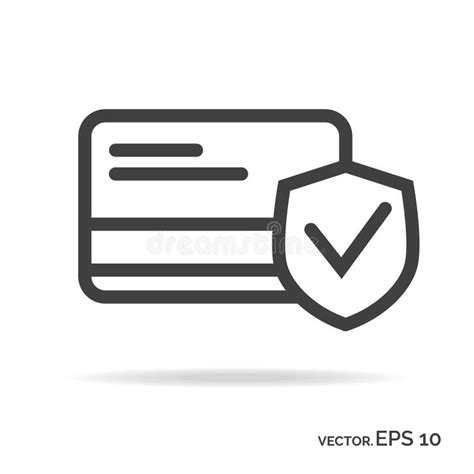 Business Card Security Outline Icon Black Color Stock Vector Illustration Of Commerce Banking