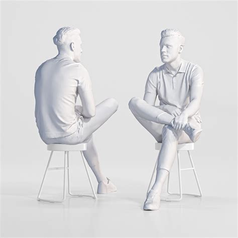 People Man Inder 1217 Summer Outfit Sitting Low Poly 3d Model 19