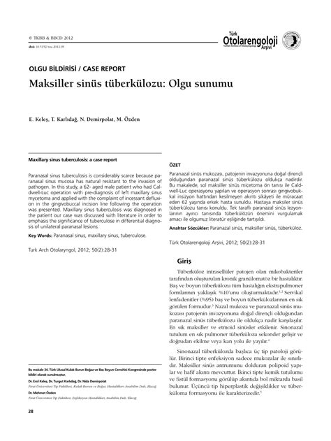 Pdf Maxillary Sinus Tuberculosis