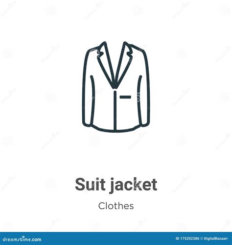 Suit Jacket Outline Vector Icon Thin Line Black Suit Jacket Icon Flat