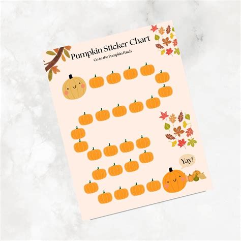 Pumpkin Patch Sticker Chart Halloween Behavior Tracker Reward Chart