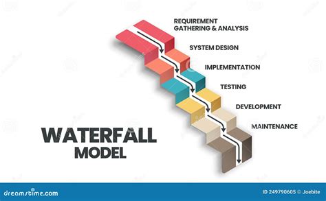 Das Wasserfall Modell Infographic Vektor Wird In Software Engineering