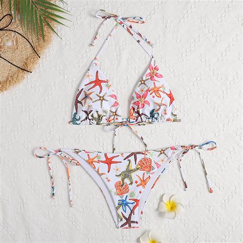 Runway Bandage Push Up Bikini Set Two Piece Floral Print Bikinis