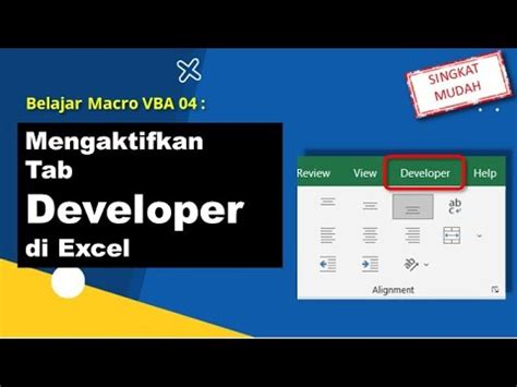 Membuat Macro Di Excel Perlu Mengaktifkan Tab Developer Youtube