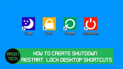 How To Create Shutdown Restart Lock Desktop Shortcuts Windows 11