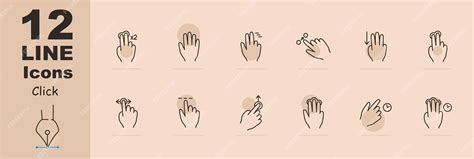 Premium Vector Clicks Set Icon Double Click Palm Hand Swipe Move