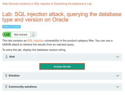 Portswigger Lab Sql Injection Attack Querying The Database Type And