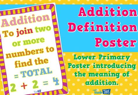 Addition Definition Poster Classroom Displays Addition Definition