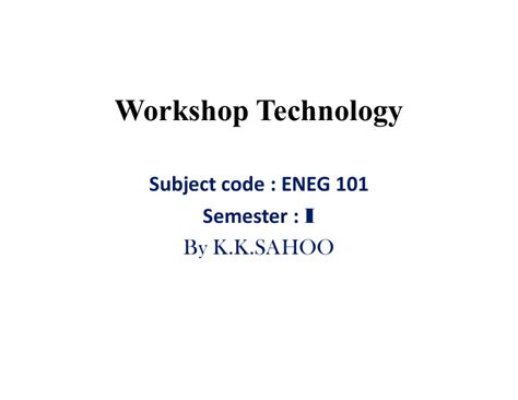 Workshop Technology Pdfcoffee Com