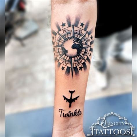 Compass With World Map Tattoo Map Tattoos World Map Tattoos Tattoos