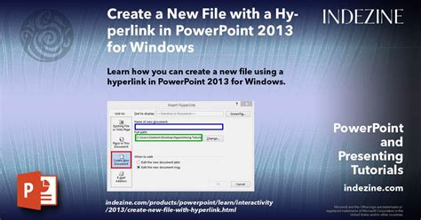Create A New File With A Hyperlink In Powerpoint 2013 For Windows