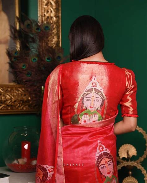 Bengali Saree With Theme Based Blouse Designs Wedding Collections By