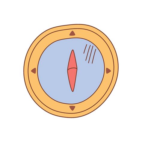 Yellow Compass Hand Drawn Doodle Isolated Icon 67476466 Vector Art At