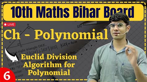 10th Maths L 6 Euclid Division Algorithm For Polynomial Ch