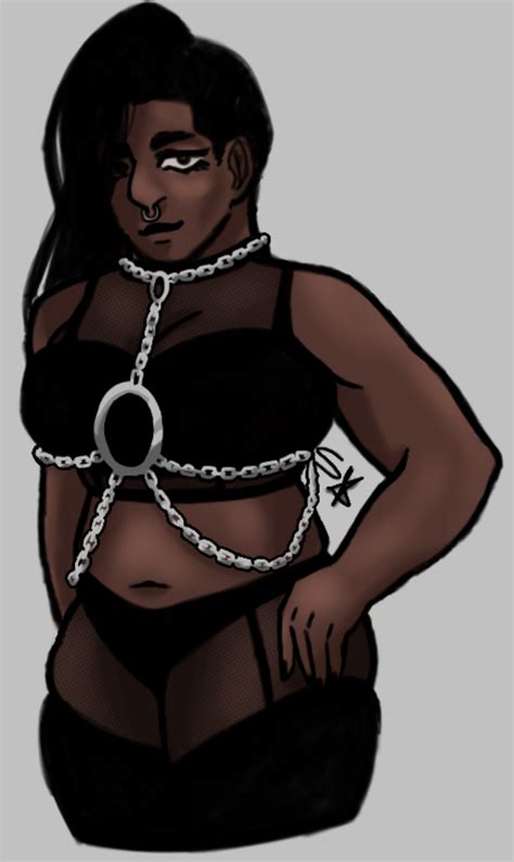 Rule 34 Bdsm Harness Black Bra Black Panties Chains Chubby Chubby