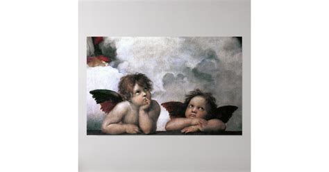 Two Angels Sistine Chapel Raphael Fine Art Poster Zazzle