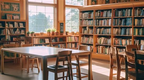 Premium Ai Image Photo Of The School Library With A Plain Background