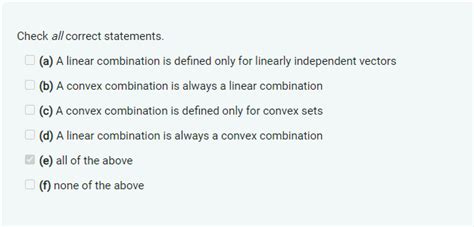 Solved Check All Correct Statements A A Linear