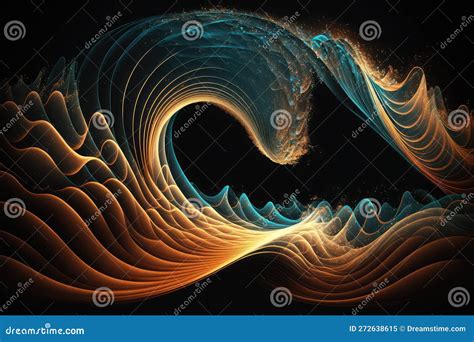 Energy Of The Universe In The Form Of A Wave With Undulating Motion Stock Illustration