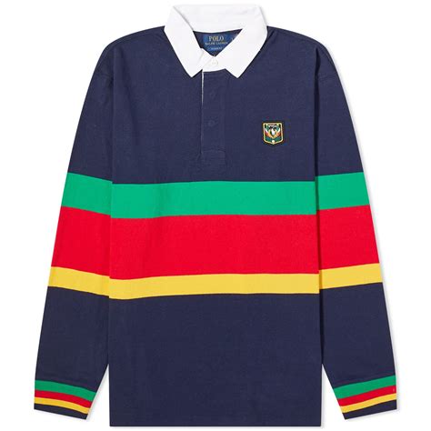 Polo Ralph Lauren Stripe Rugby Shirt Cruise Navy Multi END US