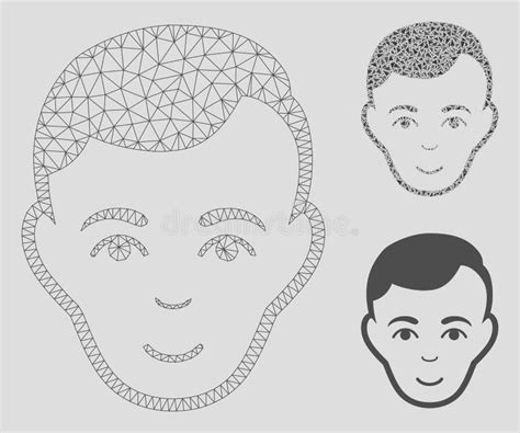 Face Vector Mesh 2d Model And Triangle Mosaic Icon Stock Vector Illustration Of Collage