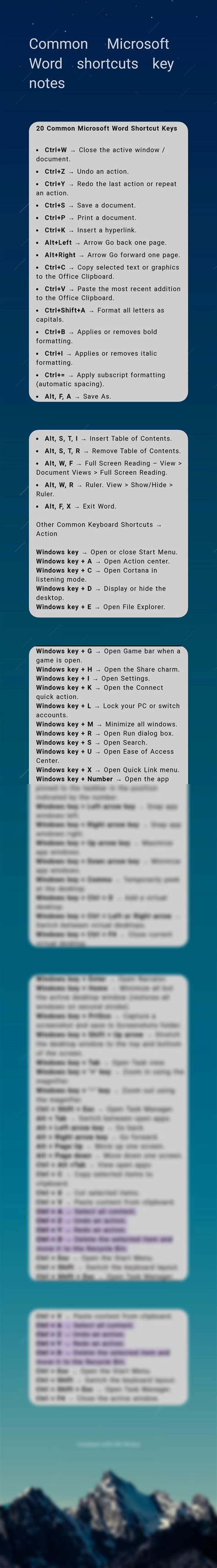 SOLUTION Microsoft Word Shortcuts Key Studypool