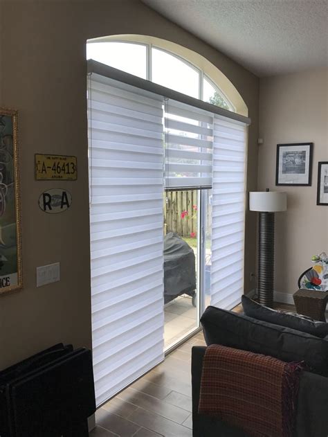 110x88 3 In 1 Sliding Door Zebra Illusion Shades By Elite Decor Miami