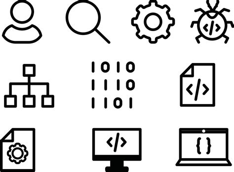 Computer Programming Icon Set Coding Software Web Developer Related