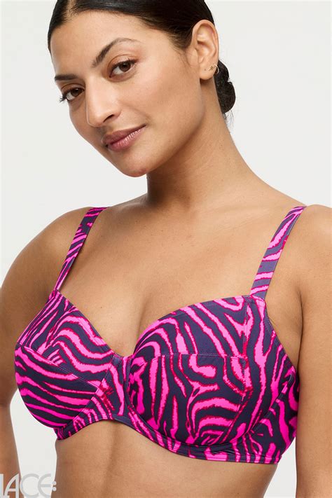 Primadonna Swim Malabo Bikini Beha E H Cup Hot Pink Zebra Lace