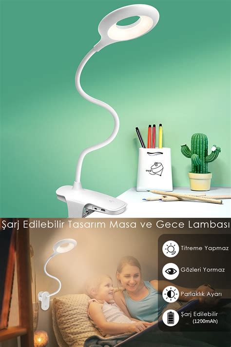 Technosmart Usb Şarjlı Dokunmatik Seviye Ayarlı Masa Lambası Mandallı