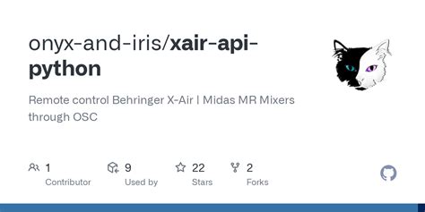 Github Onyx And Irisxair Api Python Remote Control Behringer X Air Midas Mr Mixers Through Osc