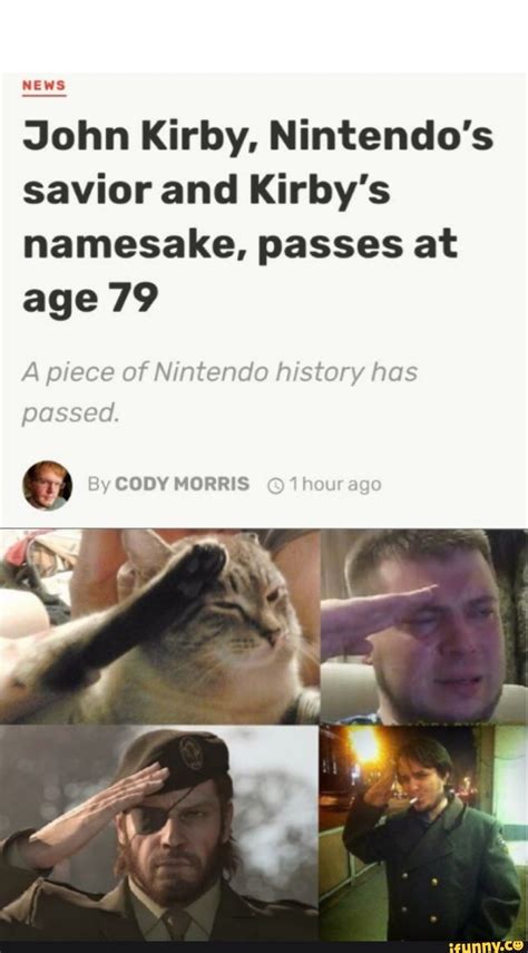 News John Kirby Nintendos Savior And Kirbys Namesake Passes At Age