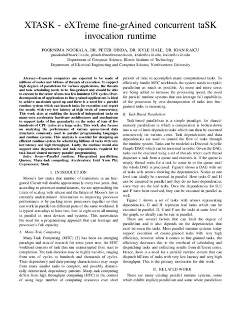 pdf xtask extreme fine grained concurrent task invocation runtime