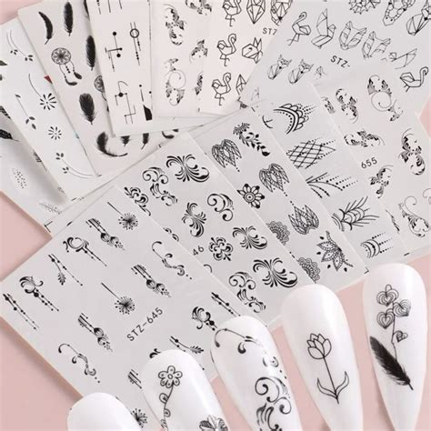 Водни стикери черни микс 6 бр Manicure Zone