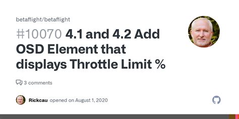 41 And 42 Add Osd Element That Displays Throttle Limit · Issue 10070 · Betaflight